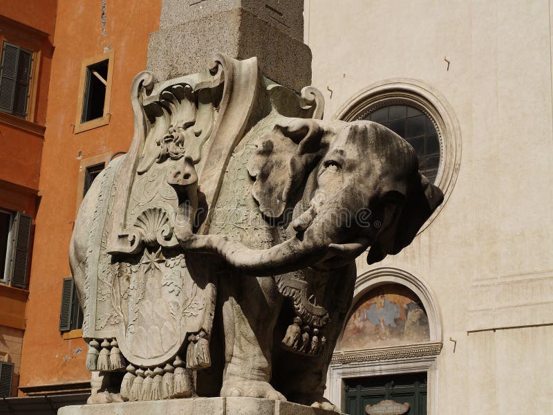 Bernini elephant stock photo. Image of statue, roman - 62487698