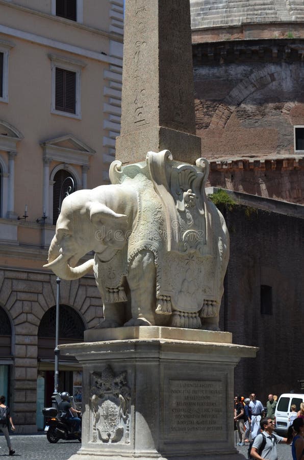 Bernini obelisk in Rome editorial photography. Image of architecture ...