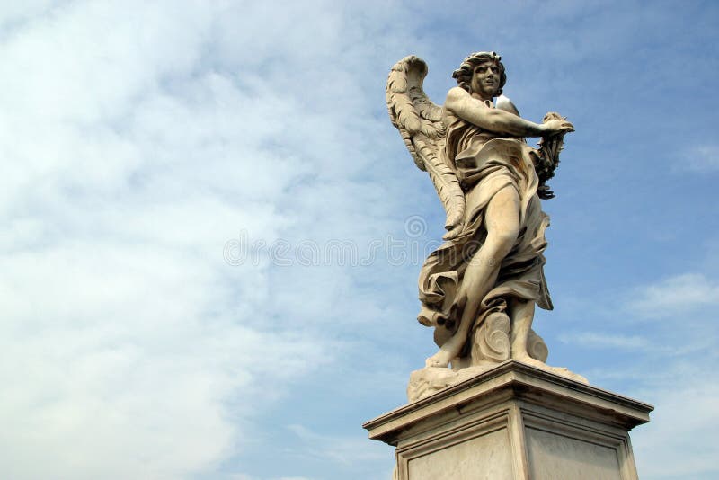 Bernini` S Engel Langs De Heilige Engelenbrug in Rome Stock Foto ...