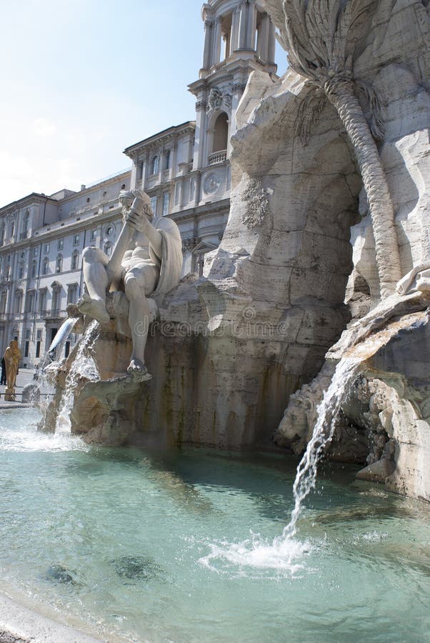 Bernini S Fountain at Piazza Navona in Rome Stock Image - Image of ...