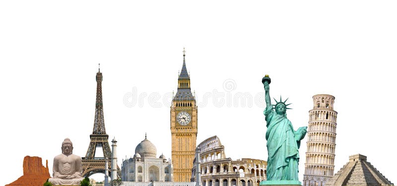 Beroemde Monumenten Van De Wereld Stock Illustratie - Illustration of ...