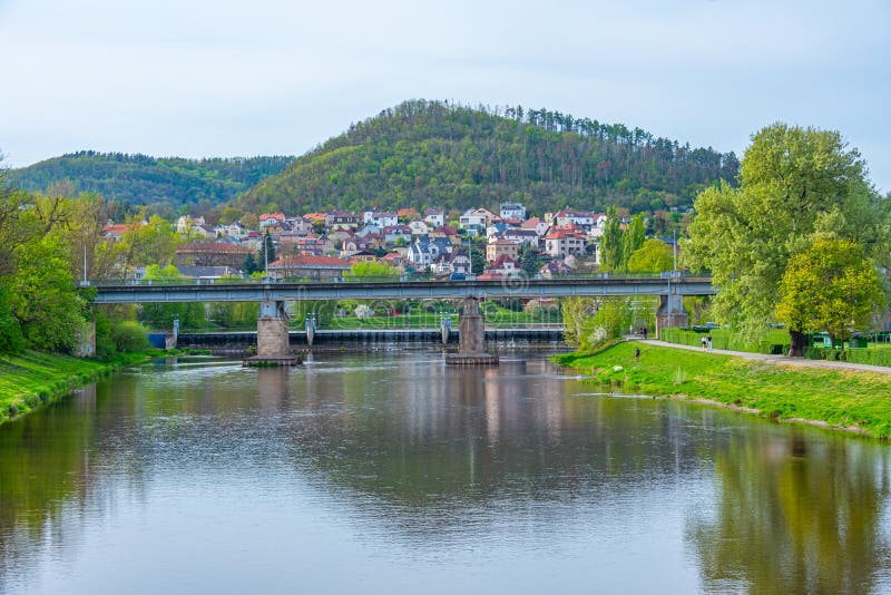 Berounka River Passing through Beroun Town in the Czech Republic Stock ...