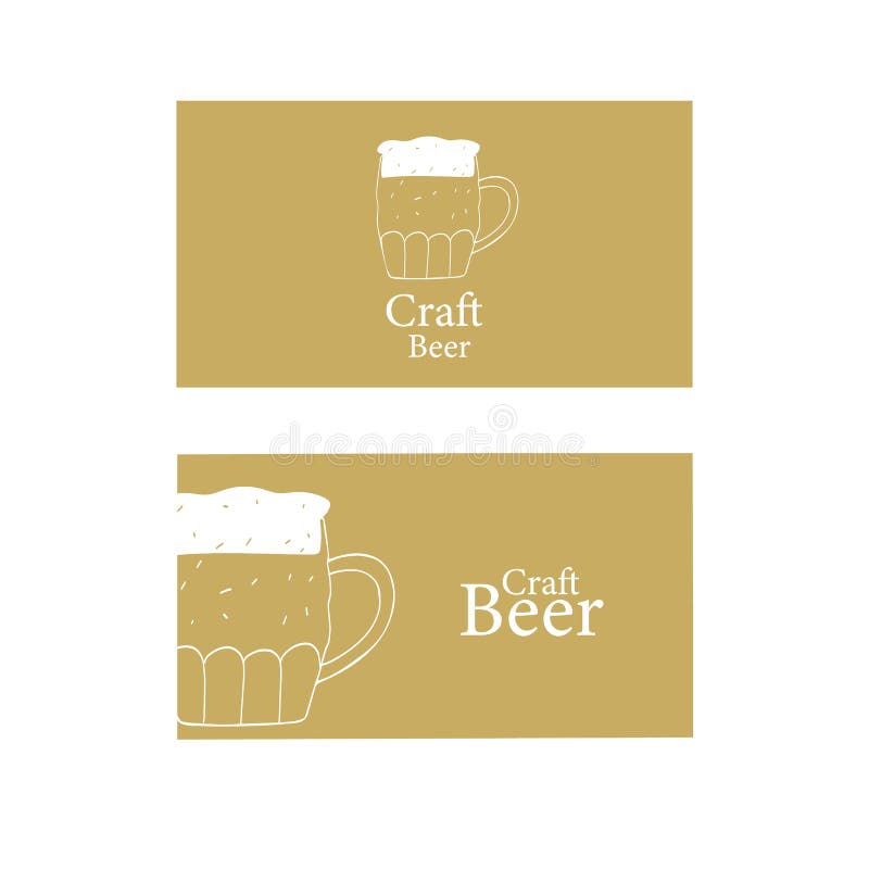 Berr Craft Business Card with Stylized Illustration Mug of Beer Stock ...