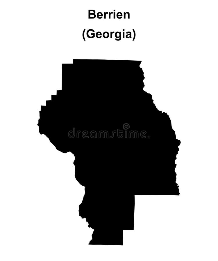 Berrien outline map stock illustration. Illustration of shape - 357890617