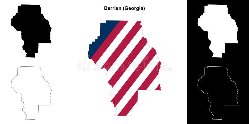 Berrien outline map stock vector. Illustration of area - 323868678