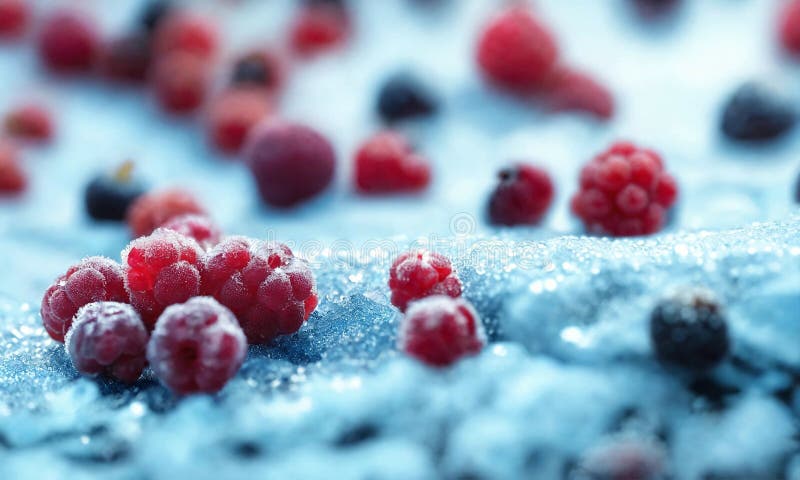 Berries Background. Background Frozen Berry in a Macro Container Stock ...
