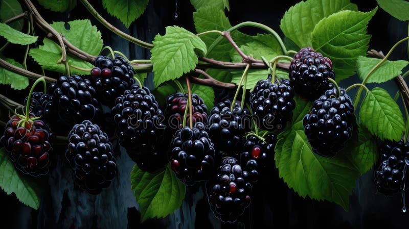 Berries black raspberry stock illustration. Illustration of dessert ...