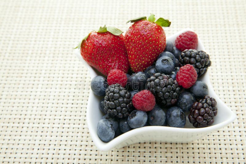 Berries in a bowl stock image. Image of dine, fruit, blue - 14900241
