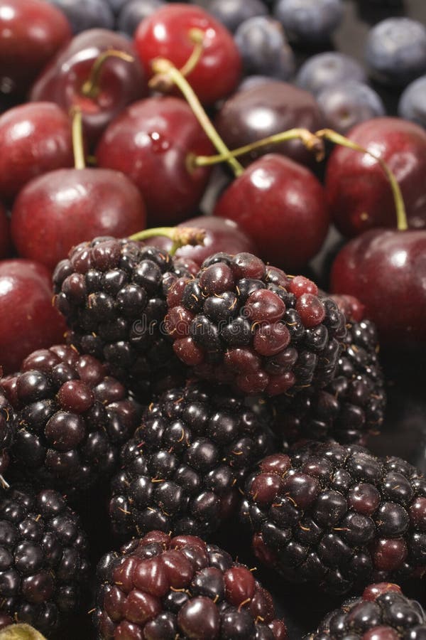 Berries and cherries stock image. Image of black, blackberry - 9815815