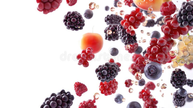 Berries Floating in the Air, Suitable for Food and Nature Concepts ...