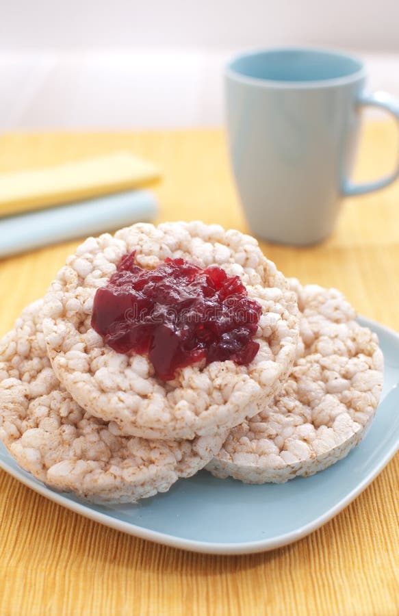 Berries Jam on the Rice Cake Stock Image - Image of preserves, blue ...