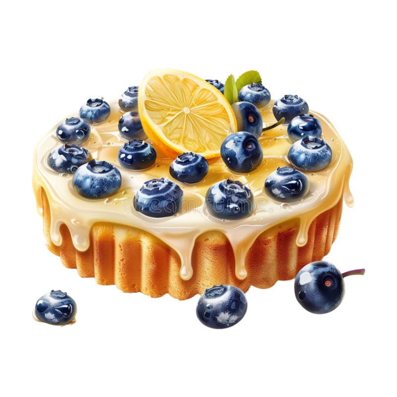 Berries and Lemon Cake on Transparent Background - Ai Generated Stock ...
