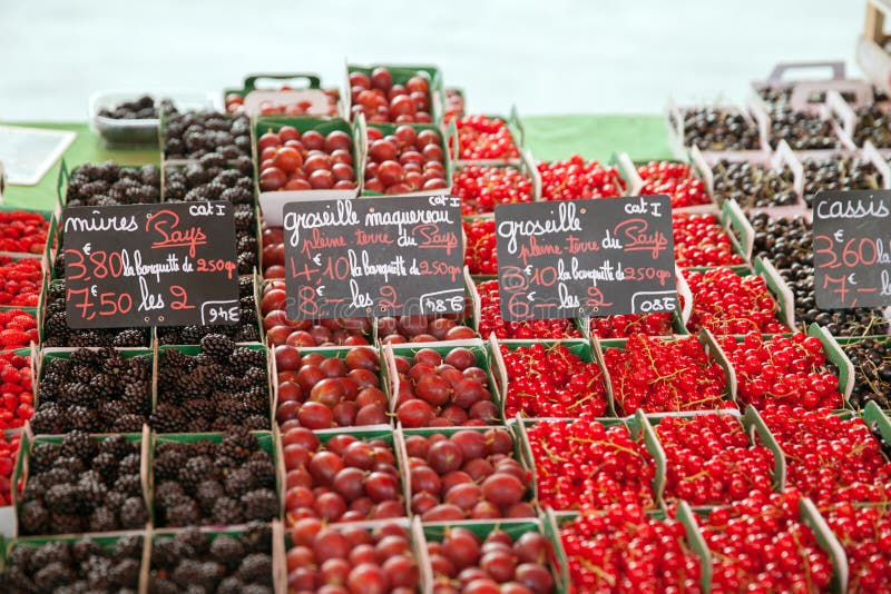 Berries on the Market Counter Stock Image - Image of currant, place ...