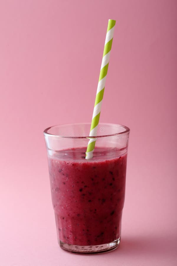Berries milkshake in glass stock image. Image of cocktail - 70690015