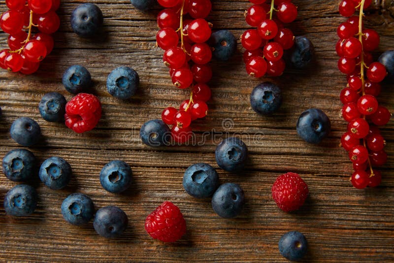 Berries Mix Blueberries Currants Raspberries Stock Image - Image of ...