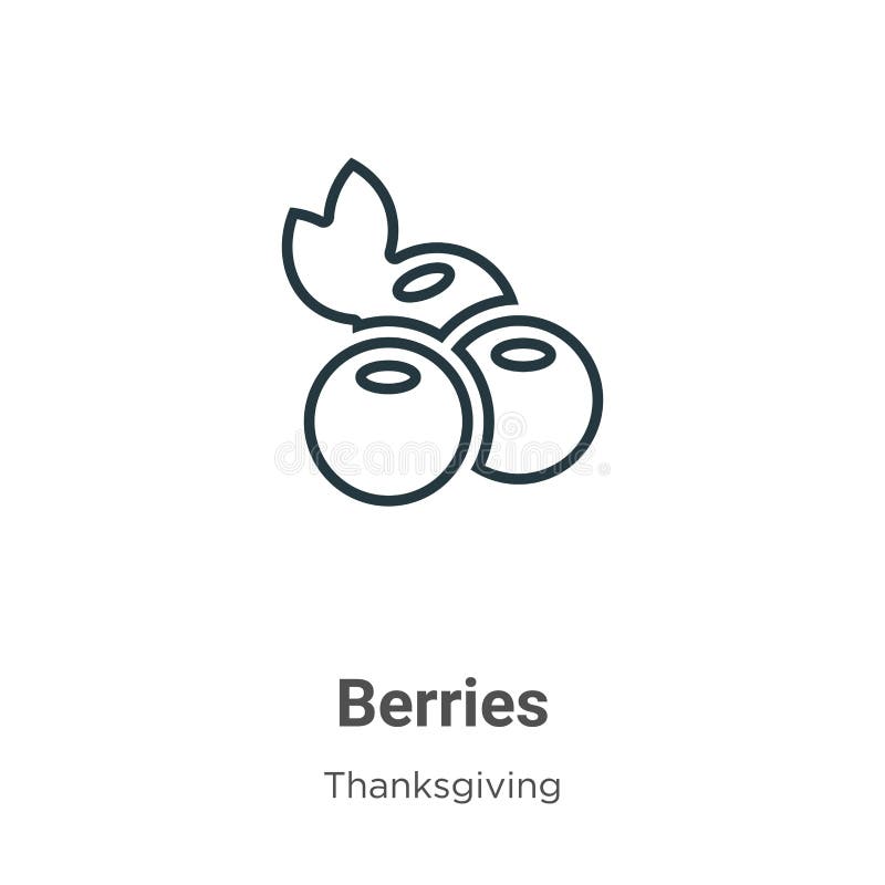Berries Outline Vector Icon. Thin Line Black Berries Icon, Flat Vector ...