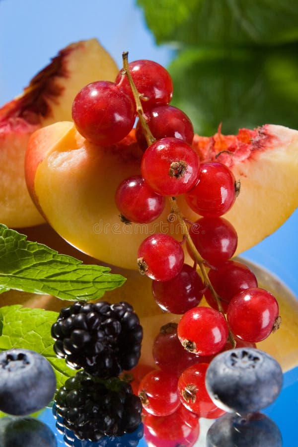 Berries and peach stock photo. Image of green, diet, blackberry - 8843182