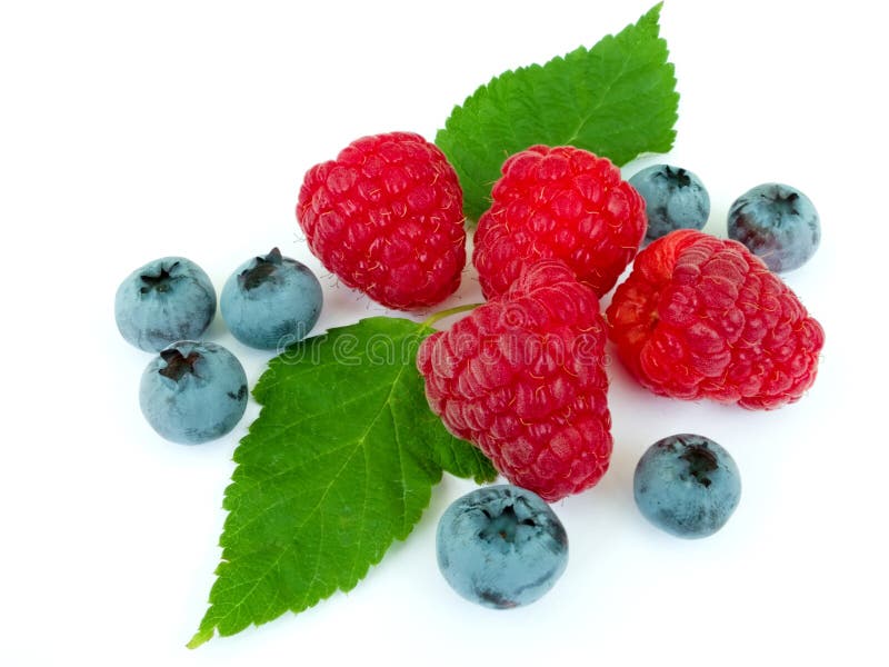 Berries of a Raspberry and Blueberry Stock Photo - Image of vitamin ...
