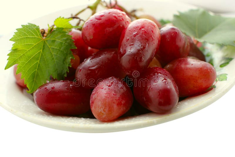 Berries of Ripe Grapes on a Plate on a Table Stock Photo - Image of ...