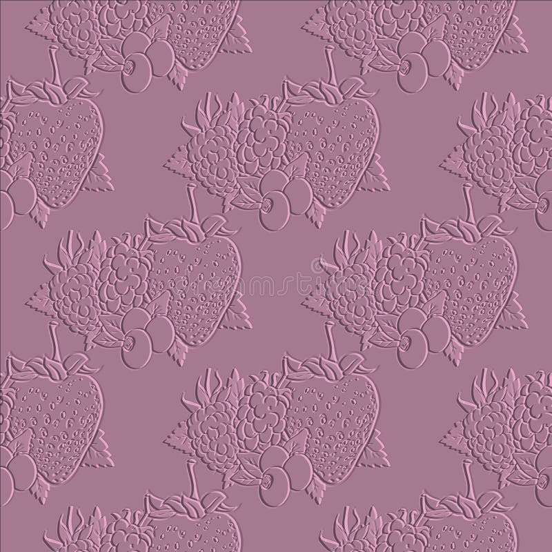 Embossed Strawberries Stock Illustrations – 3 Embossed Strawberries ...