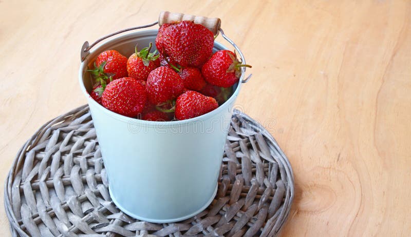 Berries of Strawberry in a Bucket Stock Image - Image of ripe, tempting ...