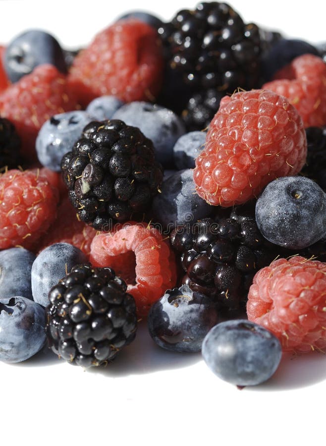 Berry Fruits on White Background Stock Image - Image of food, fruit ...