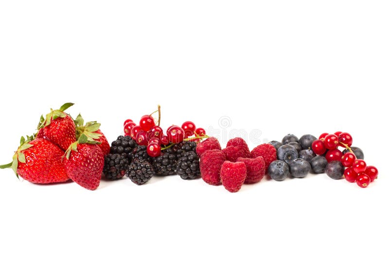 Berries on a White Background Stock Photo - Image of berry, healthy ...
