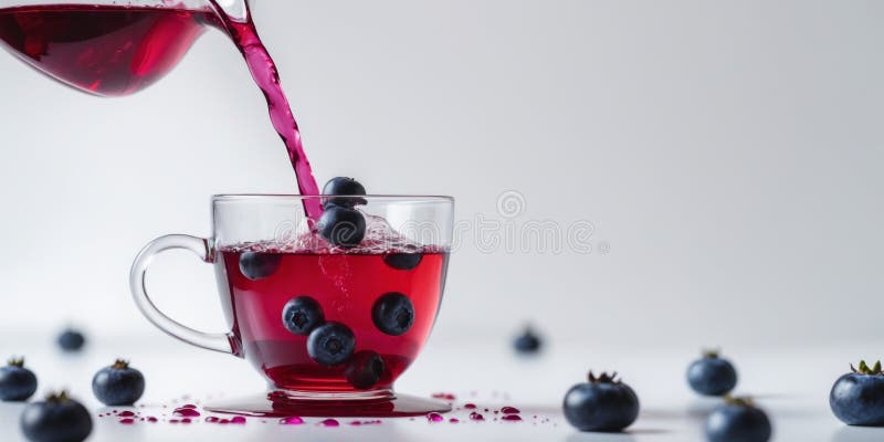 Berry Burst Tea Deep Red Tea Made with Blueberries Stock Photo - Image ...