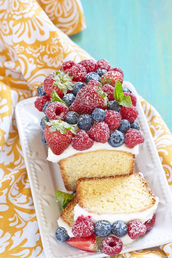 Berry Cake with Strawberry, Raspberry and Stock Image - Image of ...