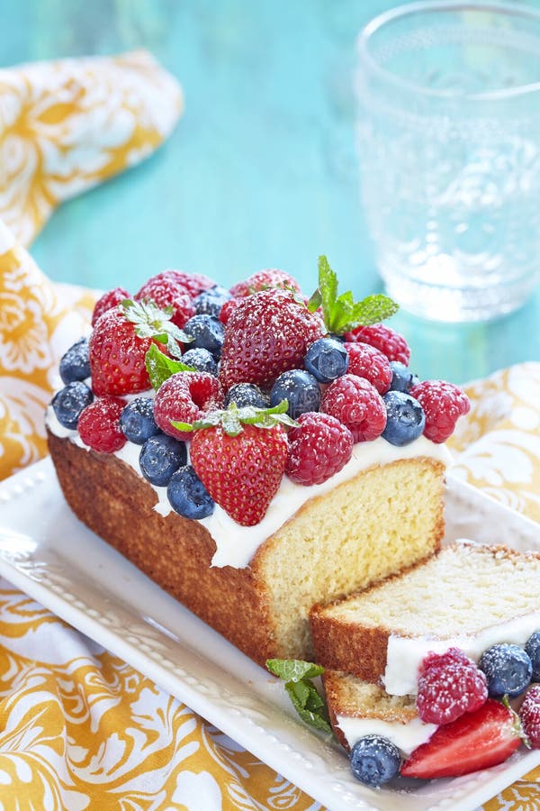 Berry Cake with Strawberry, Raspberry and Stock Image - Image of berry ...