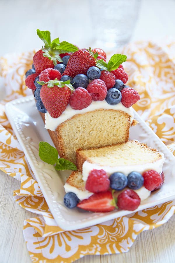 Berry Cake with Strawberry, Raspberry and Stock Photo - Image of ...