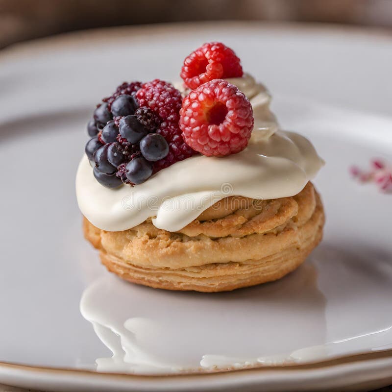 Berry Choux Cream - 1 stock illustration. Illustration of dessert ...
