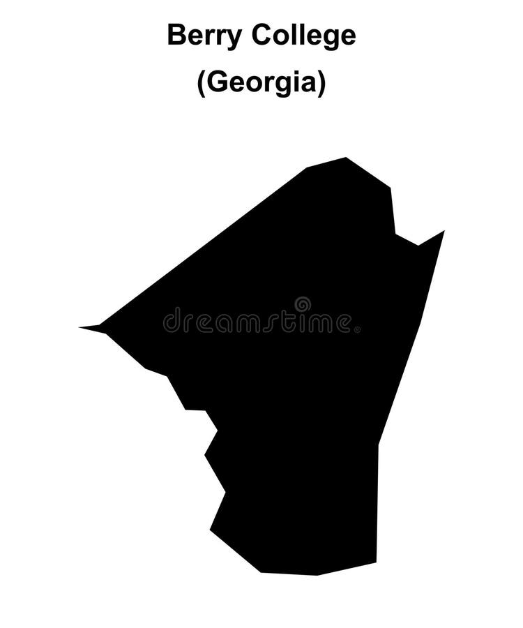 Berry College outline map stock vector. Illustration of berry - 387020097