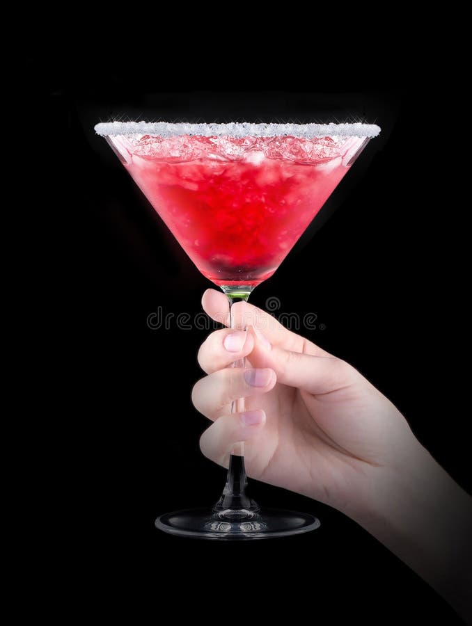 Berry Cooler Cocktail on a Black Stock Photo - Image of fruit, healthy ...
