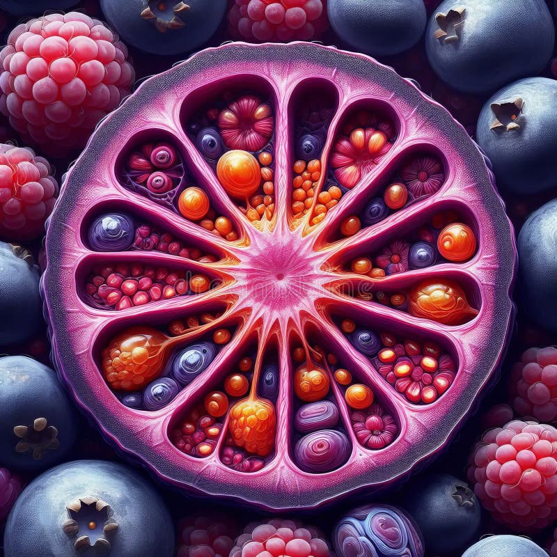 Berry Cross Section Showing the Internal Structure and Seeds of Stock ...