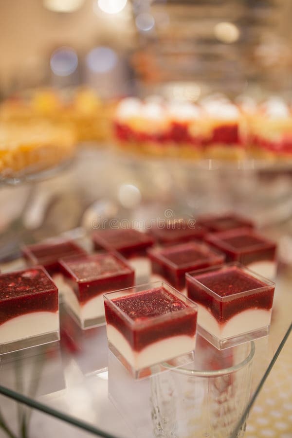 Berry Dessert in Cups on the Table with Sweets Stock Photo - Image of ...