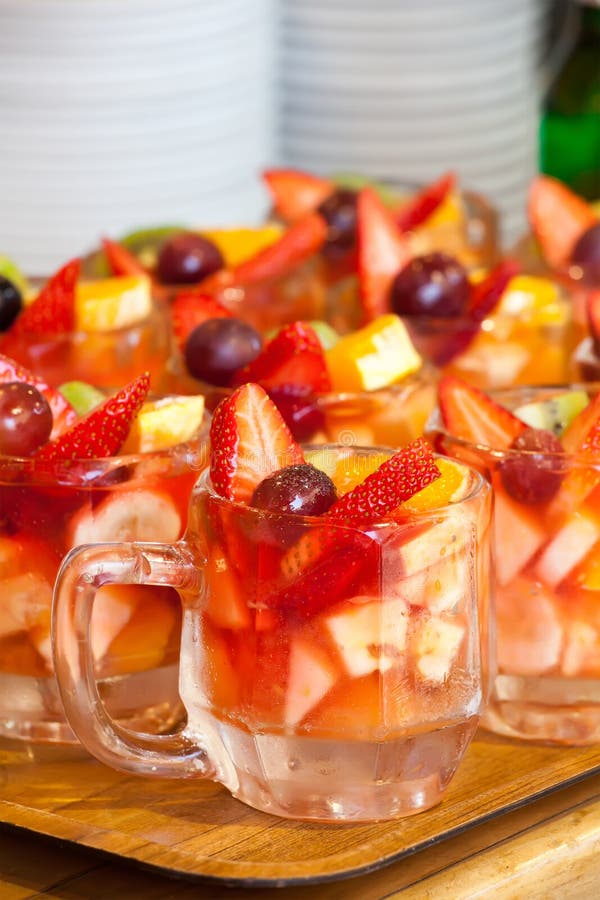 Berry Drink in Cups with Fruit Stock Image - Image of table, strawberry ...