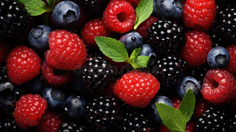 Berry Fresh Month Concept. Composition of Various Berries. Stock Image ...