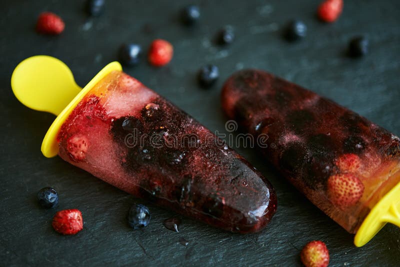 Berry fruit ice pops stock photo. Image of berry, homemade - 54814512