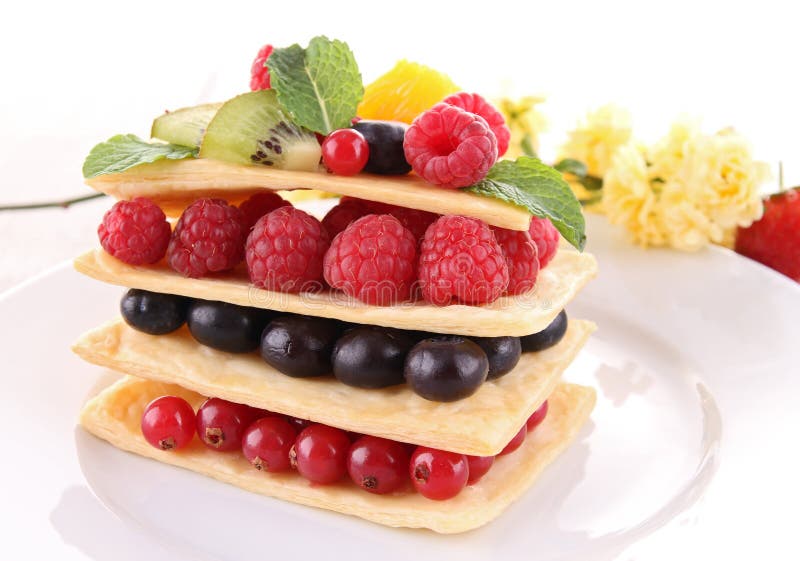 Berry fruit mille feuille stock photo. Image of wellness - 24489744