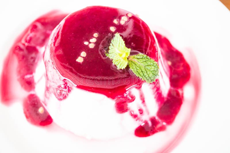 Berry and Fruit Panna Cotta Stock Photo - Image of dessert, berry: 78865538