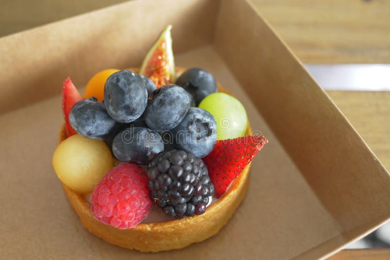 Berry Fruit Tart in a Take Away Packet Stock Photo - Image of creamy ...