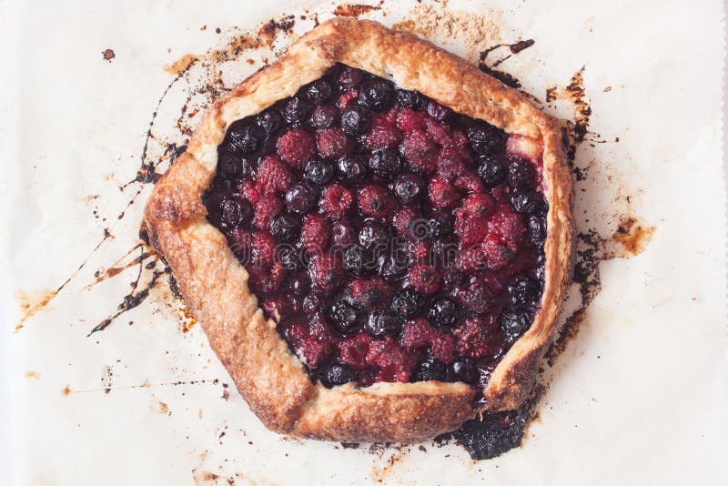Berry Galette on Parchment Paper Stock Photo - Image of galette ...