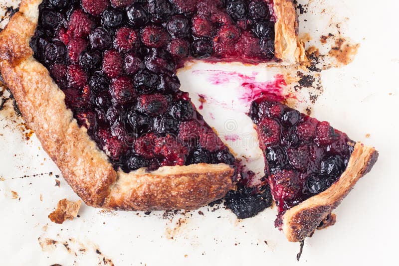 Berry Galette on Parchment Paper Stock Image - Image of background ...