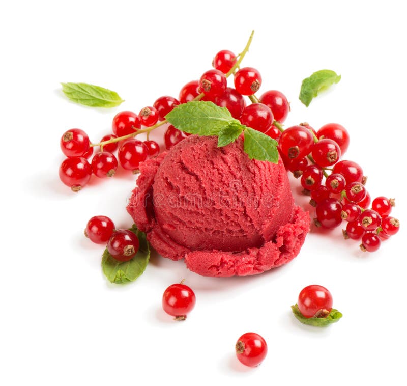 Berry Ice Cream with Red Currant Stock Image - Image of currant, sphere ...