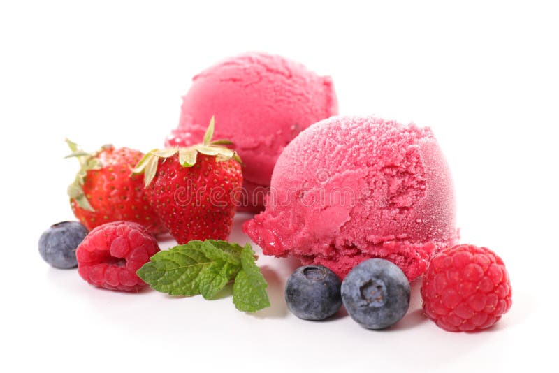 Berry ice cream stock image. Image of fruit, ball, raspberry - 71593043