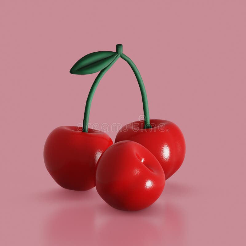 Berry Icon. Three Ripe Red Cherries Stock Illustration - Illustration ...
