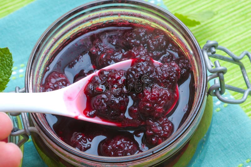 Berry jam stock image. Image of container, meal, dish - 16144831