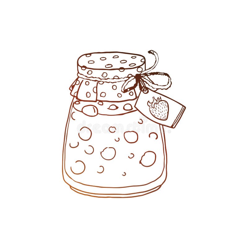 Berry Jam Simple Vector Sketch Stock Vector - Illustration of hand ...