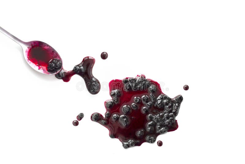 Berry Jam Splats with Heart Isolated on White Stock Image - Image of ...